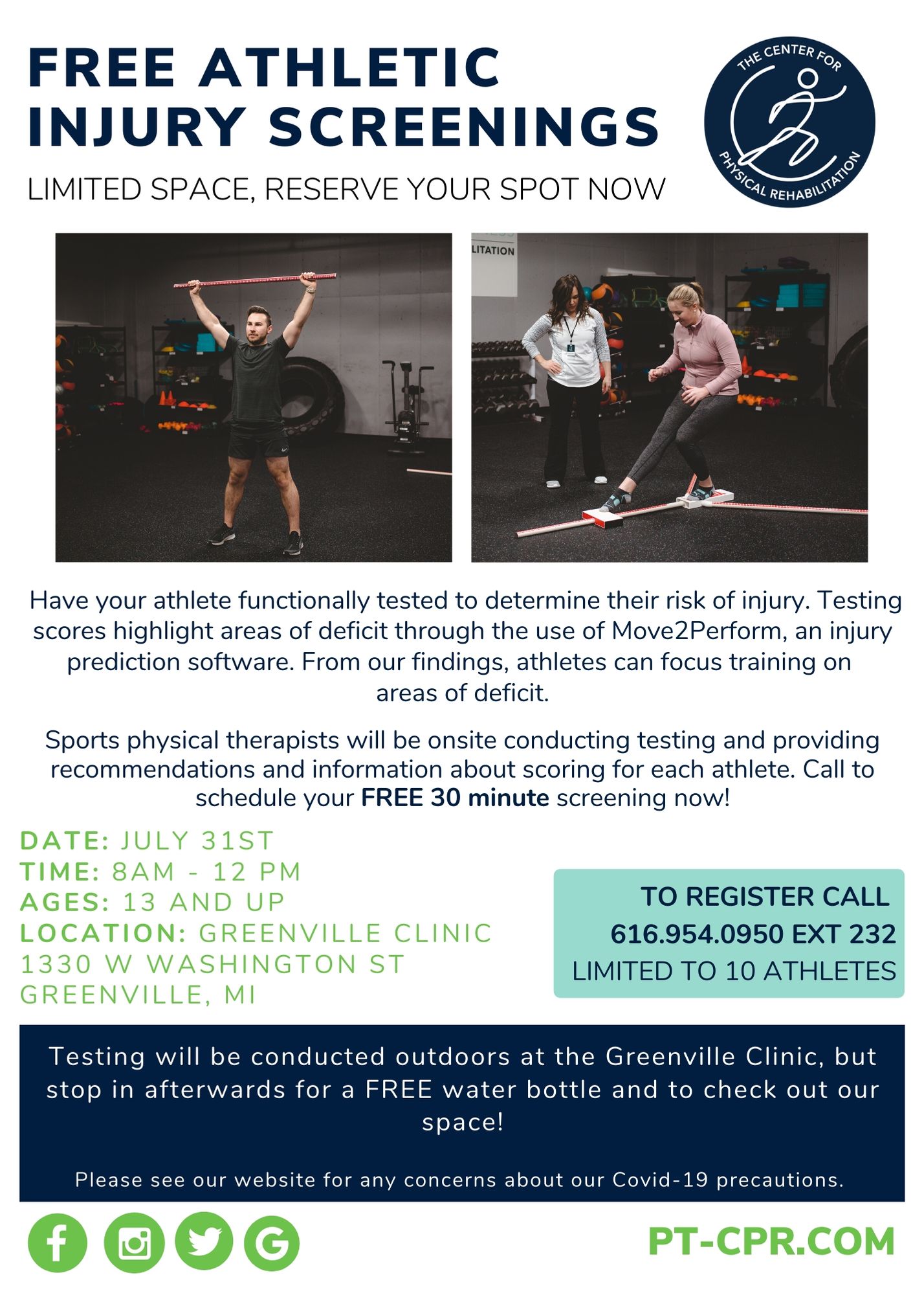 Free Athletic Injury Screenings in Greenville! - The Center for ...